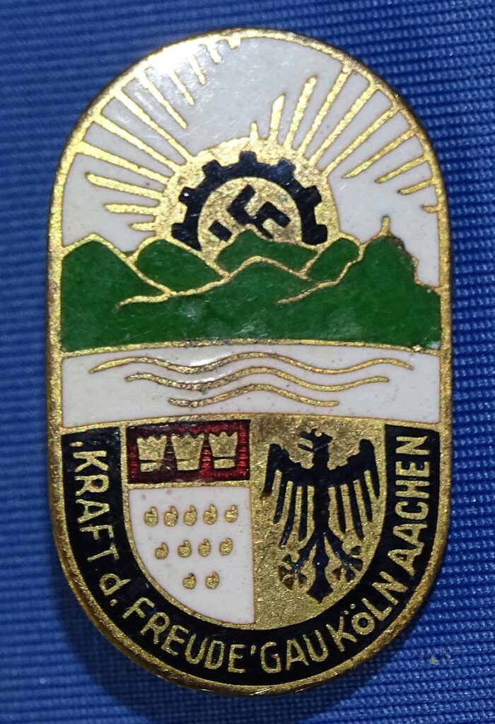 DAF Labor Front Kraft d. Freude Gau Koln Aachen Badge – Griffin Militaria