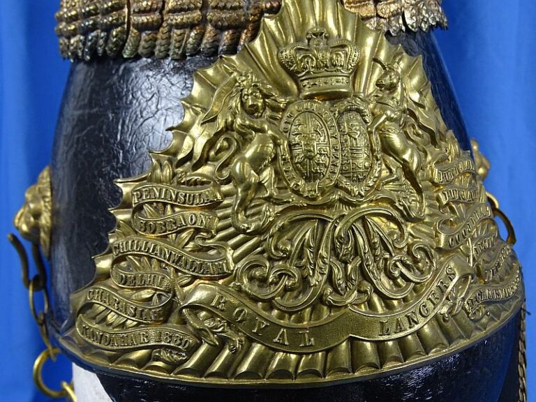 British Victorian Era 9th (Queen’s Royal) Lancer Regiment EM/NCO Helmet ...