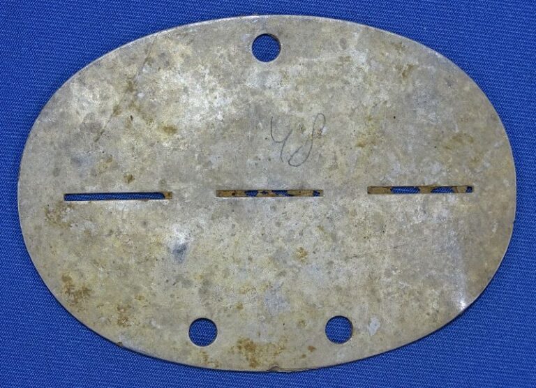 WWII German Erkennungsmarke Identification Disk: “1076 5./ Flak Ers ...