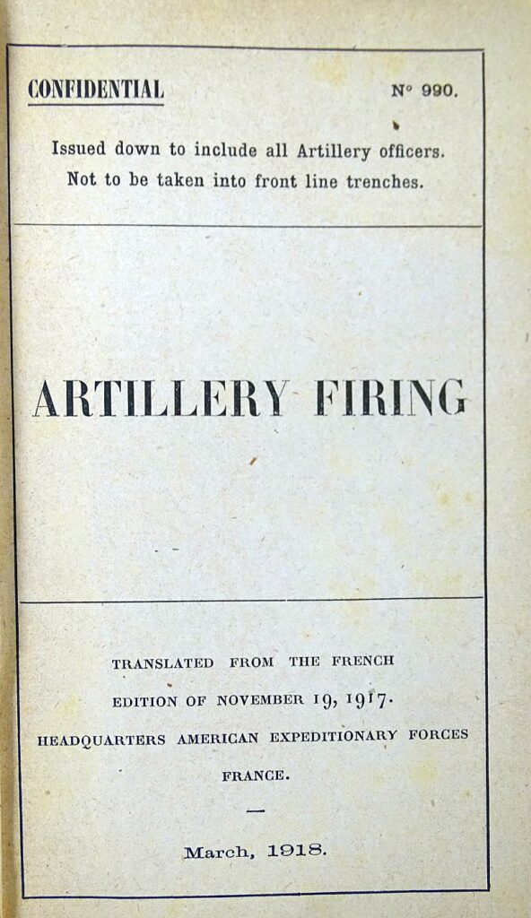 1918 AEF Manual on Artillery Firing – Griffin Militaria