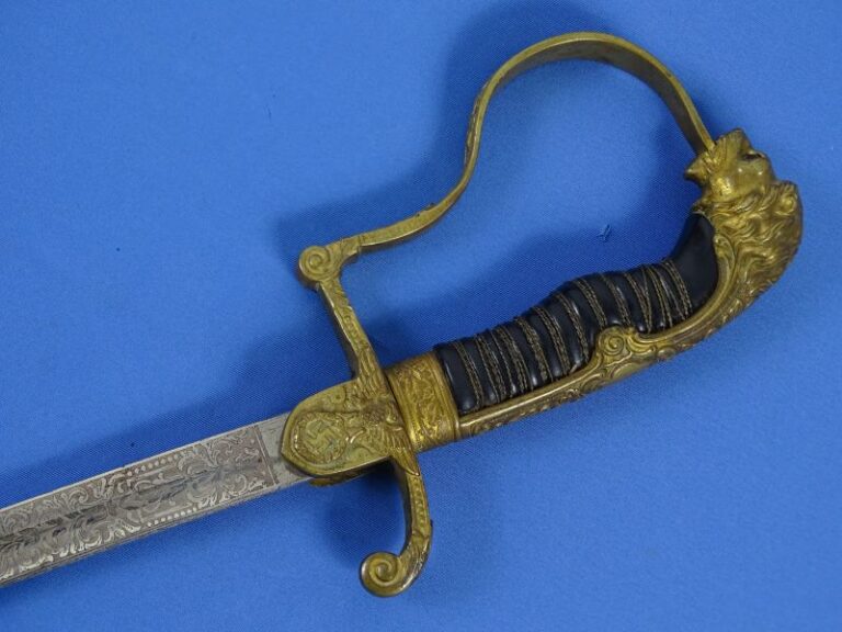 Third Reich Customs Official Lion Head Officer Sword by WKC with Triple ...