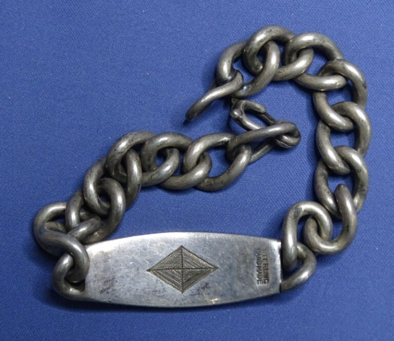 WWII Sterling ID Bracelet Gregory Dayton Rauch Finance Corps Insignia ...