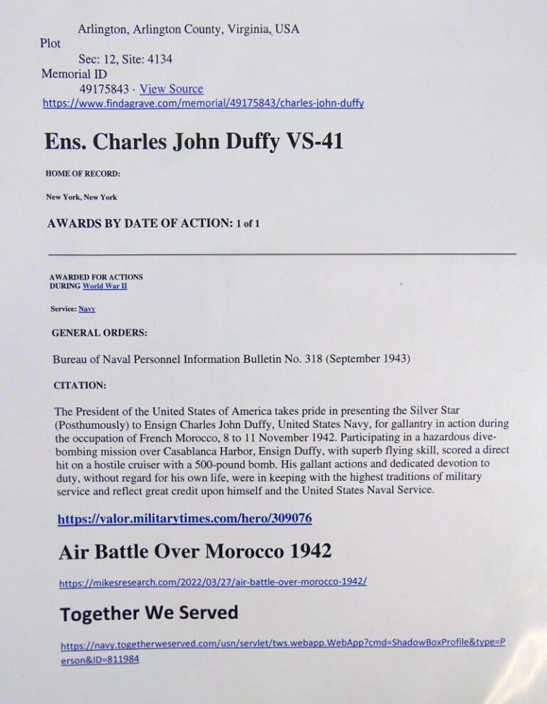 Posthumous WWII U.S. Navy Carrier Pilot Silver Star, Killed in Action ...