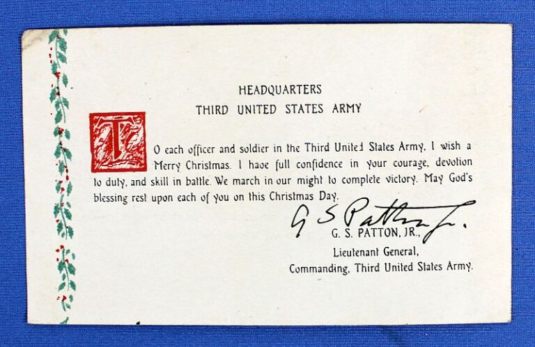 General George S. Patton’s “Weather Prayer” Card – Griffin Militaria