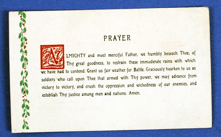 General George S. Patton’s “Weather Prayer” Card – Griffin Militaria