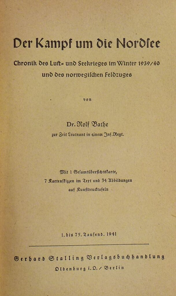 1941 Book: “Der Kampf im Die Nordsee” (“The War in the North Sea ...