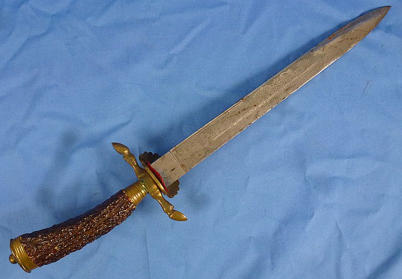 German Hunting Cutlass with Triple Etched Blade – Griffin Militaria