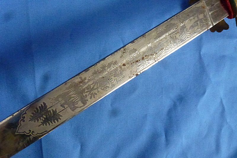 German Hunting Cutlass with Triple Etched Blade – Griffin Militaria