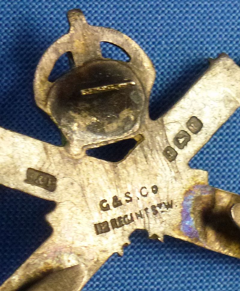 WWI British Sterling Silver Machine Gun Corps Badge by G & S Company ...