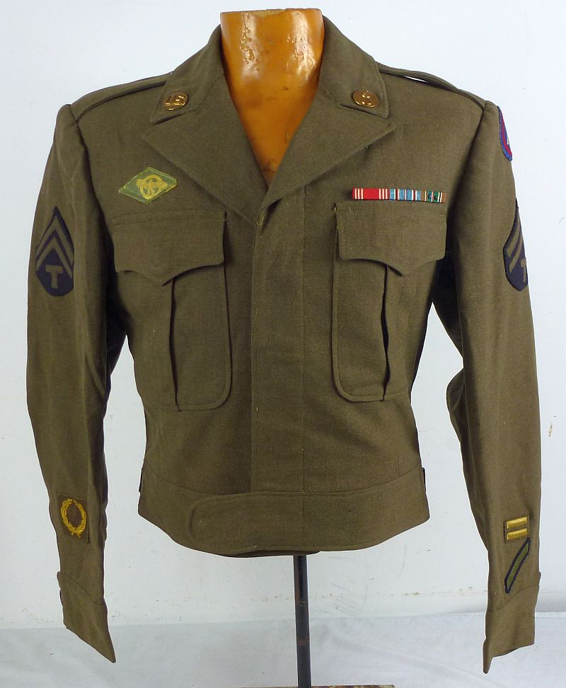 Named WWII Third Army Ordnance Technical Corporal Ike Jacket with ...