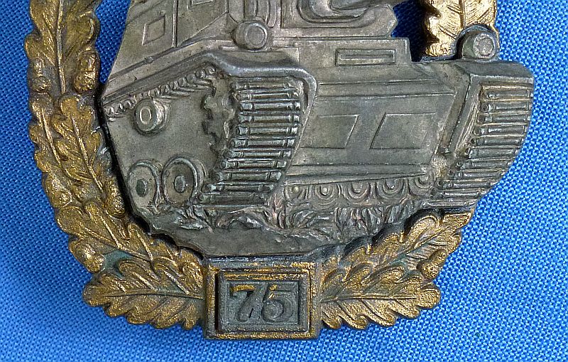 Army / Waffen SS Panzer Assault Badge Numbered “75” by JFS – Griffin Militaria