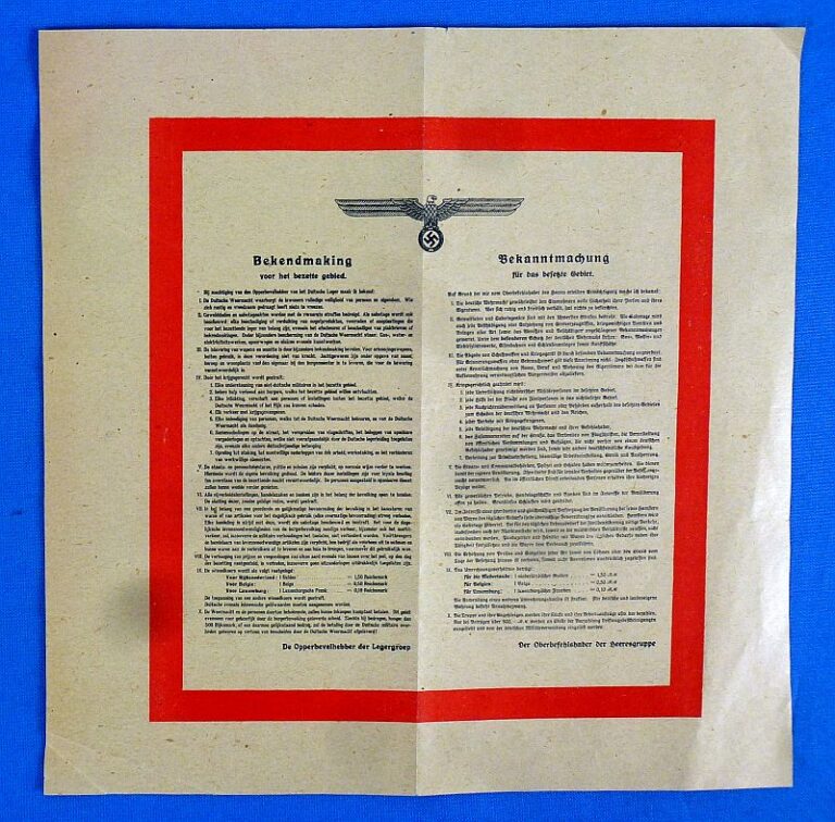 German Occupied Holland Security Leaflet – Griffin Militaria