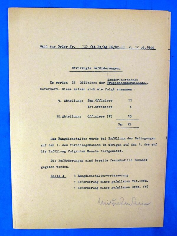 1945 German Army Promotion List – Griffin Militaria