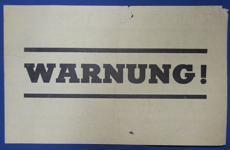 WWII Propaganda Leaflet Germans in Dunkirk to Surrender WARNUNG! / 8-1/ ...