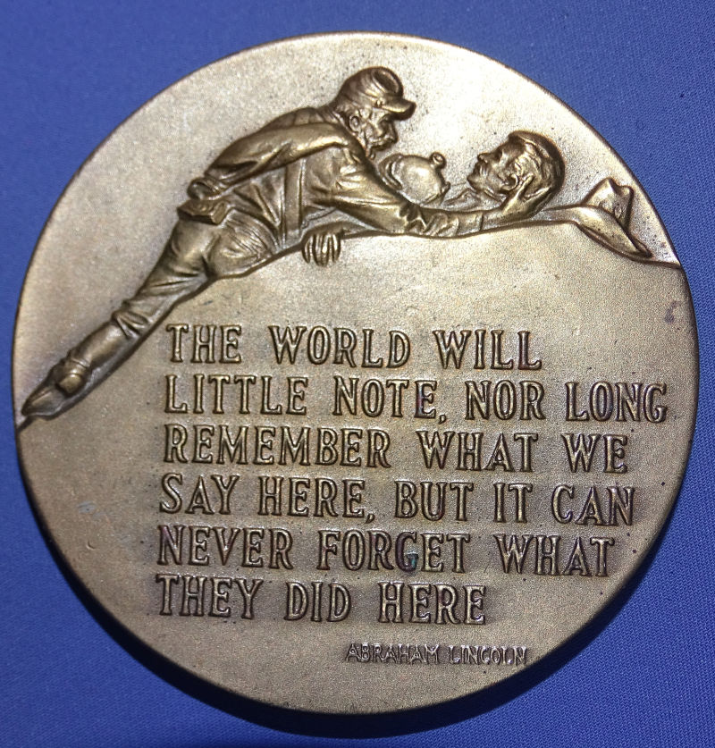 Lincoln’s Gettysburg Address Centennial 1863-1963 Bronze Table Medal ...