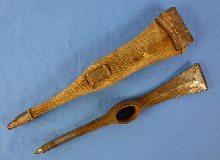 WWII Japanese Military Issue Pick Axe Head and Cover – Griffin Militaria