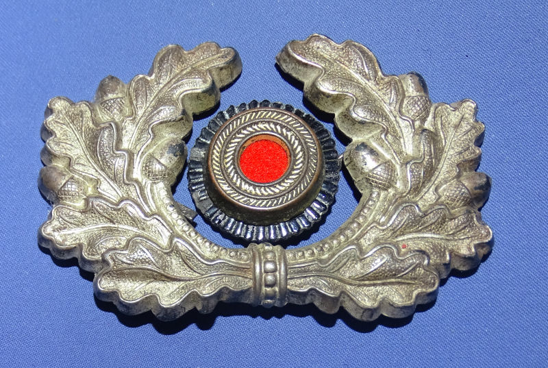 Silver Plated German Army Visor Cap Wreath / Cockade – Griffin Militaria